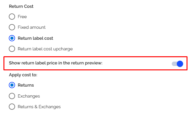 Show Return Label Price in the Return Preview – WeSupply