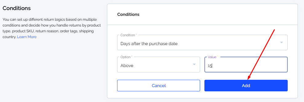 Days After Purchase Date as a Condition for Return Rules – WeSupply